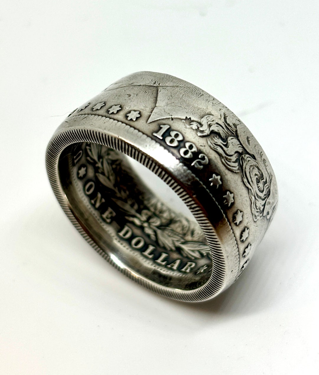 1882 Morgan Dollar Coin Ring, Men's Ring, Handmade Size 13 1/2 - Etsy