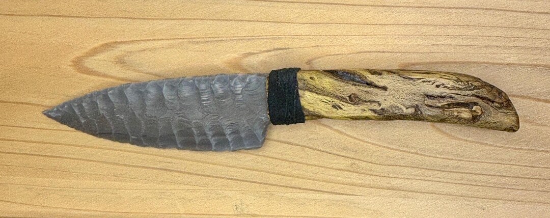Flint Knapped Knife- Georgetown Flint Blade With Tumbleweed Handle - Etsy