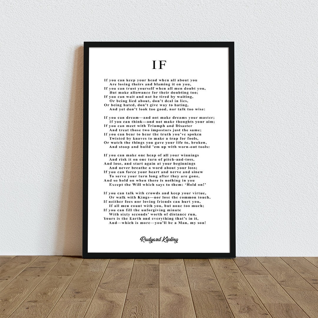 Framed,wrap,print Poem Wall Art If Kipling Poem Graduation Gifts for ...