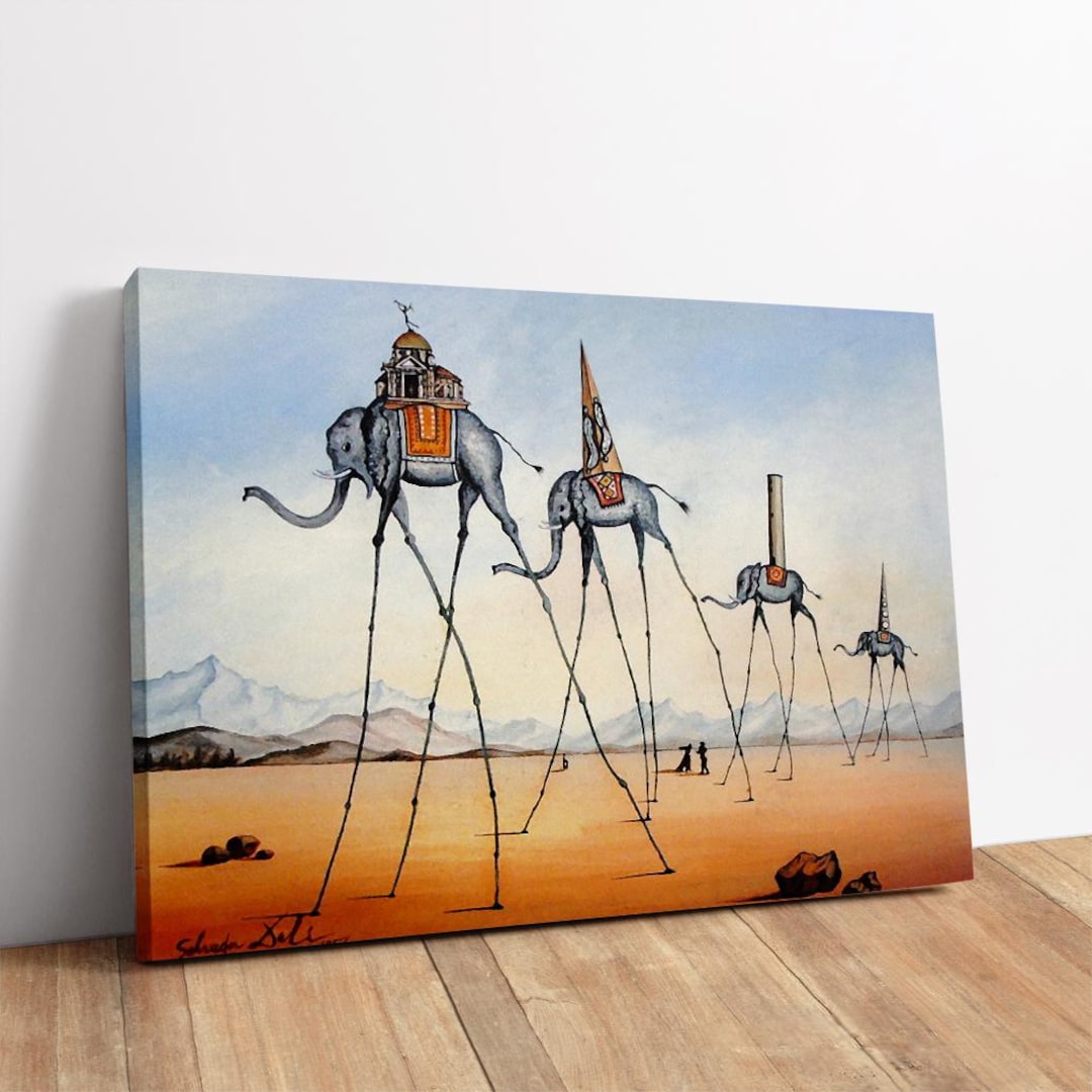 Dali Canvas Poster, Salvador Dali Elephants Wall Decor, Modern Canvas ...