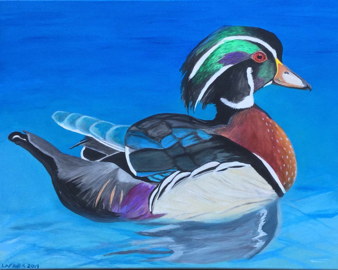 Wood Duck Acrylic Painting, 16 X 20 - Etsy