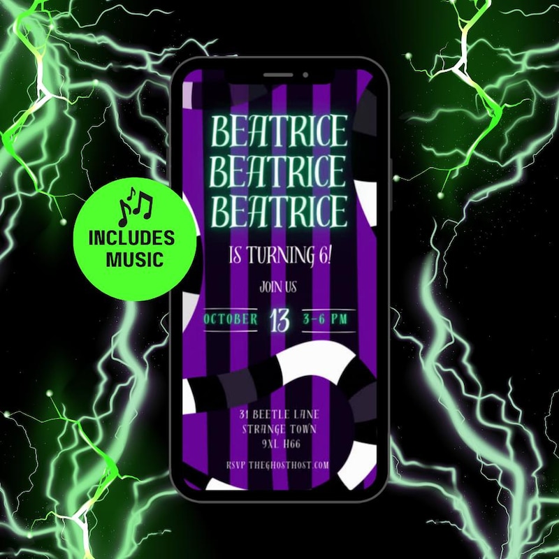 Beetlejuice Invitations - Etsy