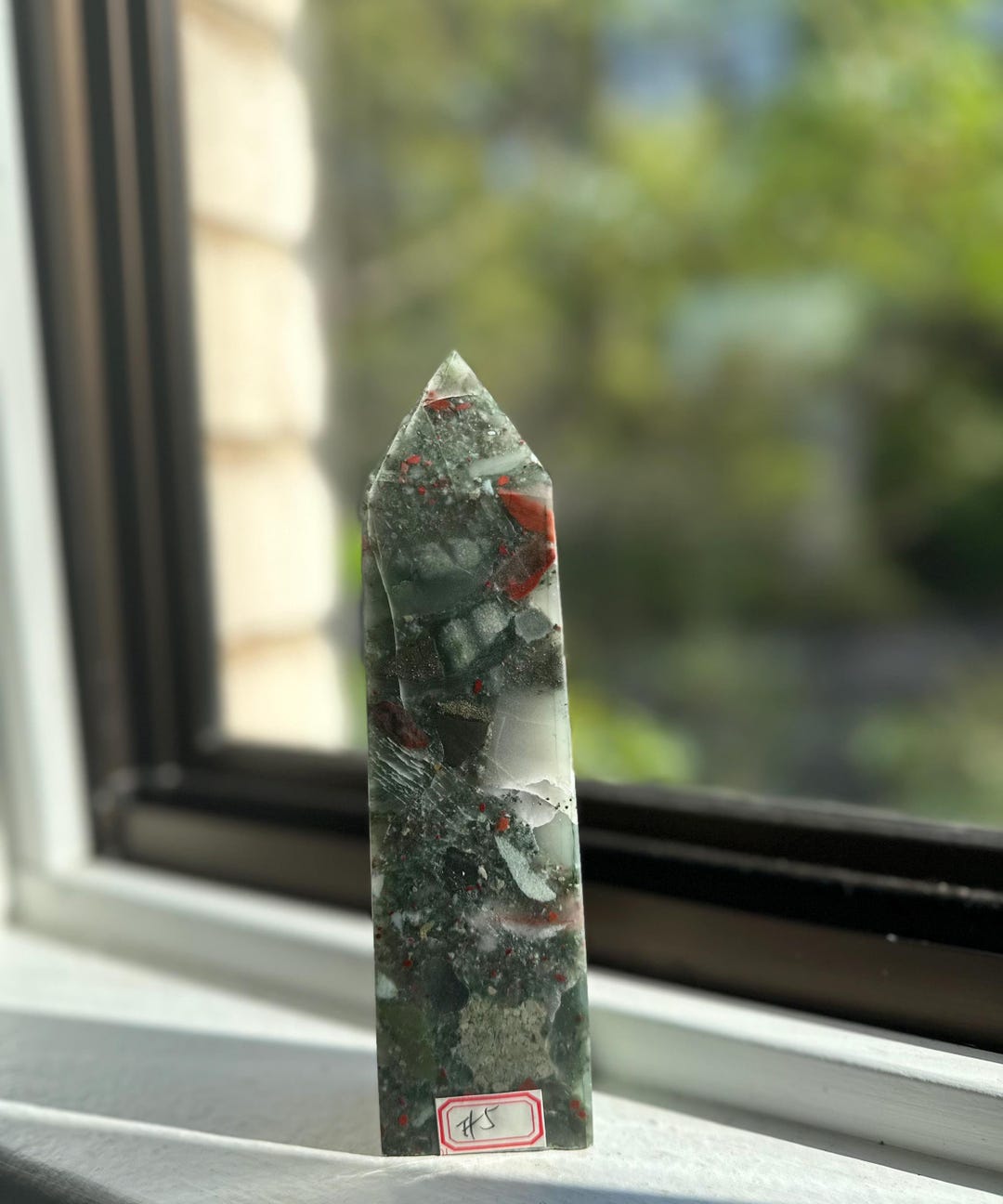 Large African Bloodstone Tower | Natural Healing Crystal Obelisk for ...