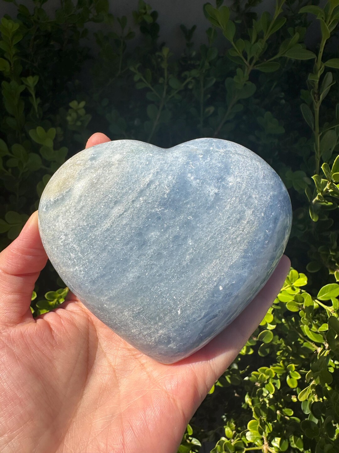 Large Natural Blue Calcite Heart | Calming Crystal for Healing, Feng ...