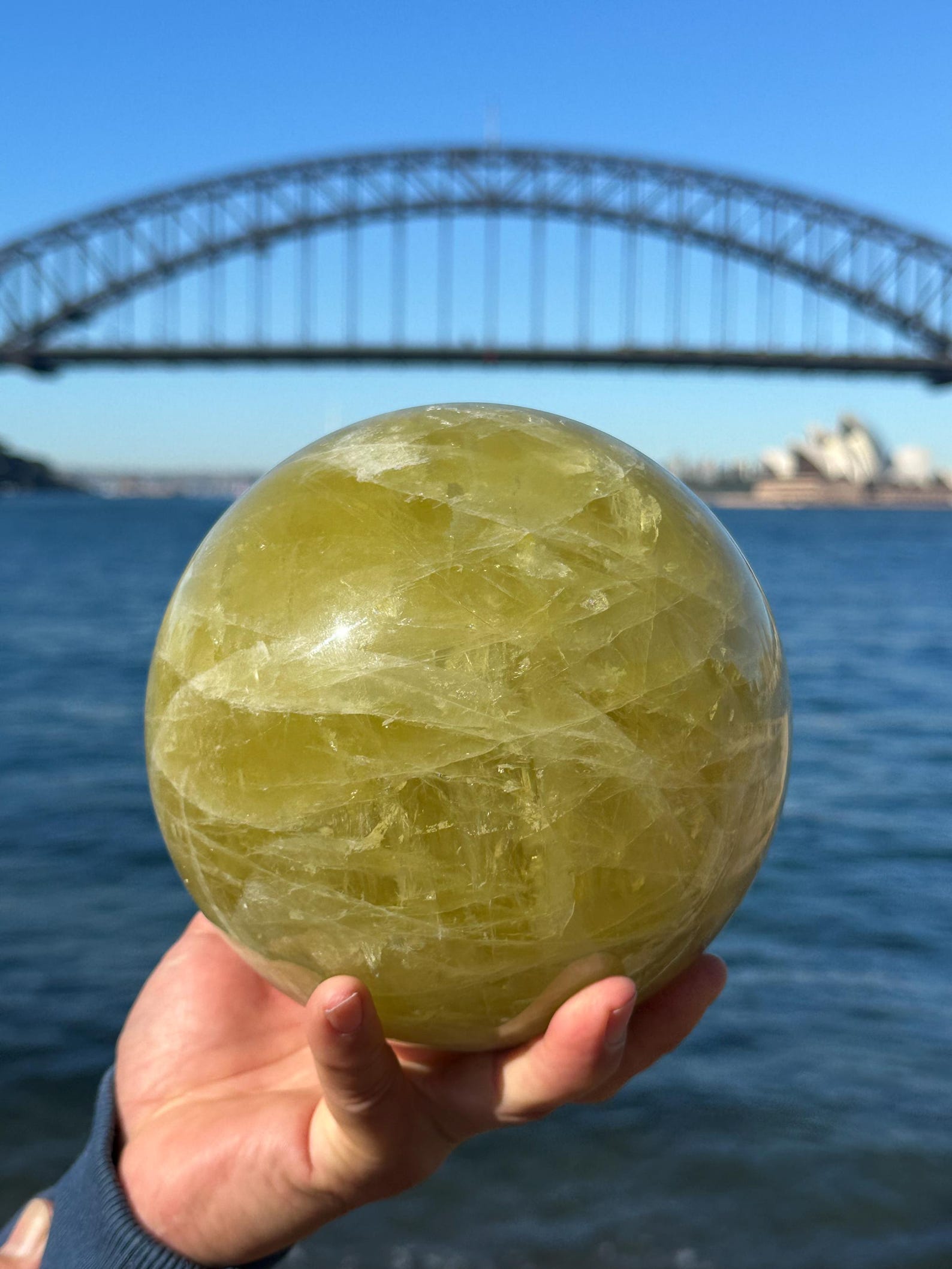Extra Large Citrine Sphere W Rainbow 6.2kg, 15.8cm Abundance ...