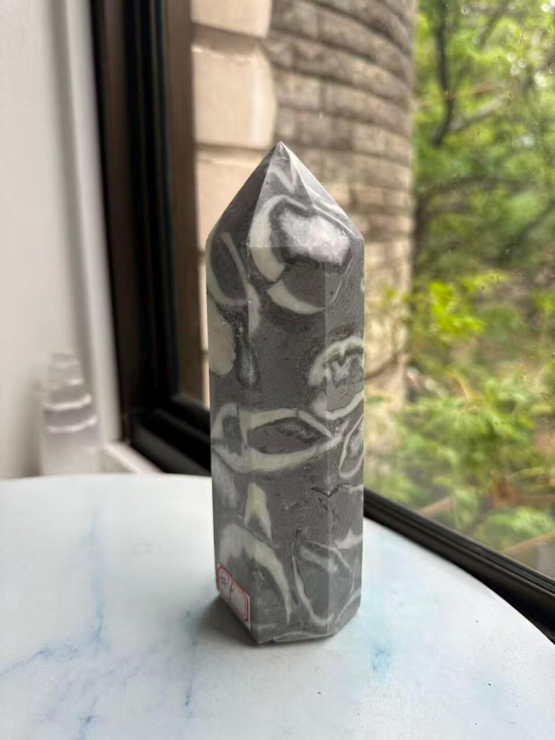 Rare 1000 Eyes Shell Jasper Tower, Large Eye Jasper Point, Protective ...