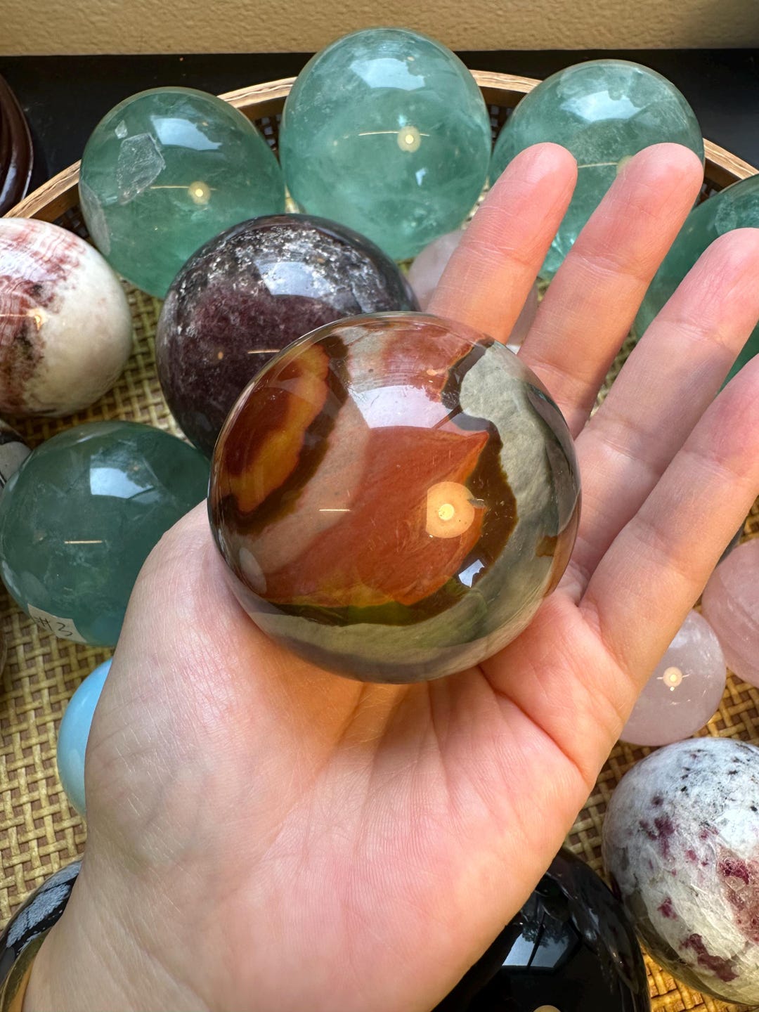 Ocean Agate Sphere, Polished Crystal Ball, 5cm - Etsy