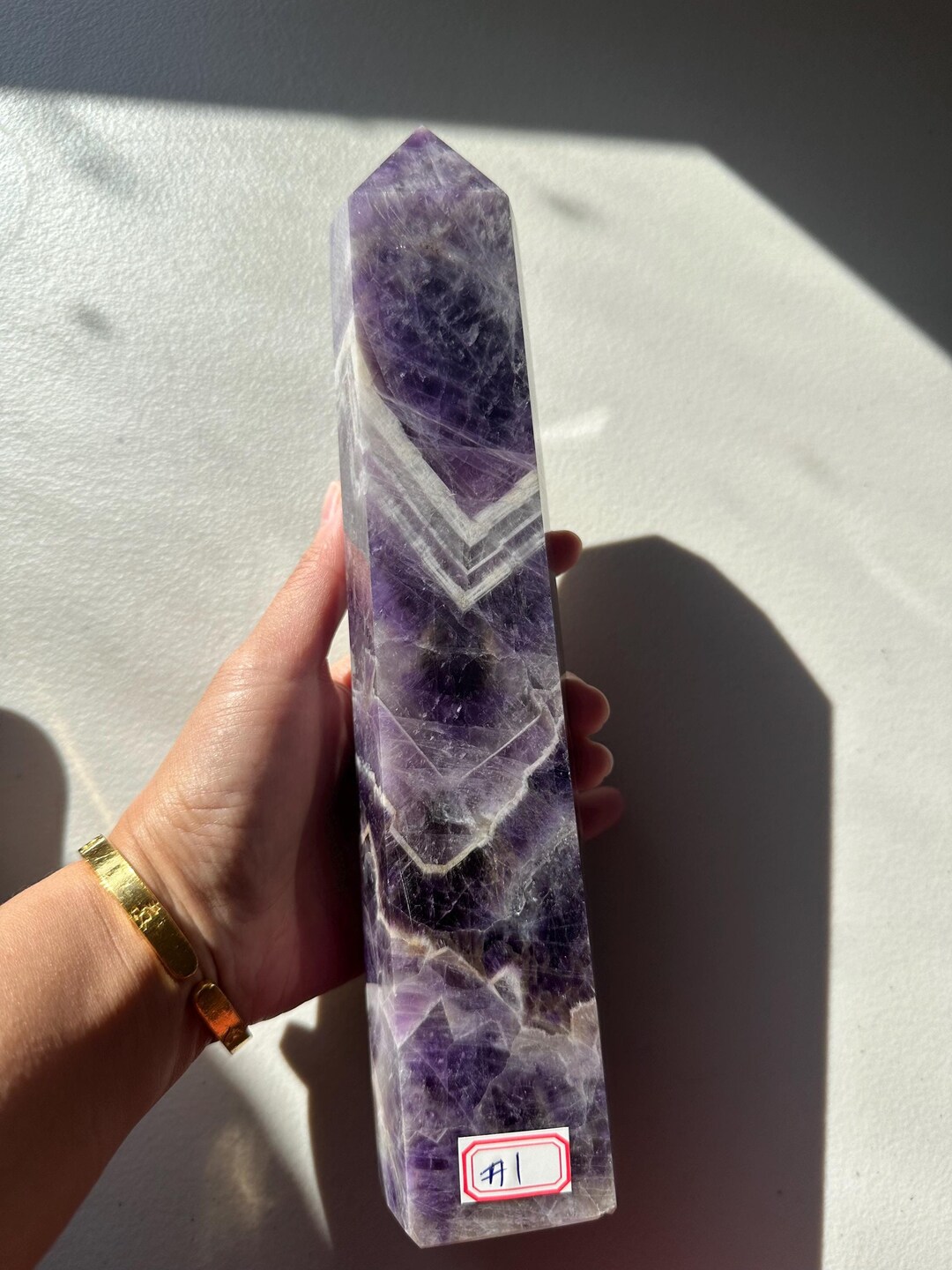 Large Natural Dream Amethyst Tower Dream Amethyst Obelisk Chevron ...