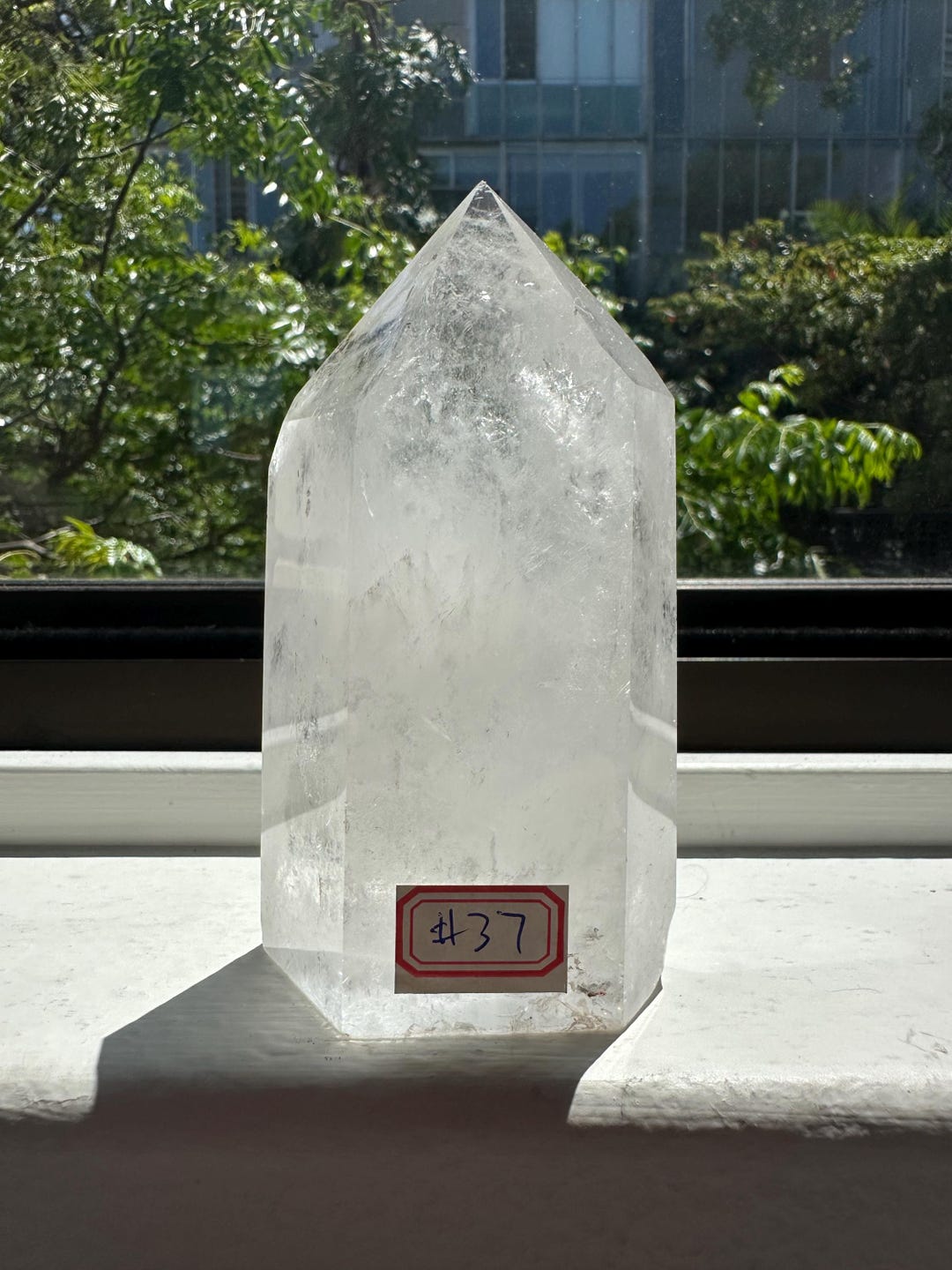 Large Clear Quartz Tower Obelisk W Rainbow High Quality Crystal Tower ...