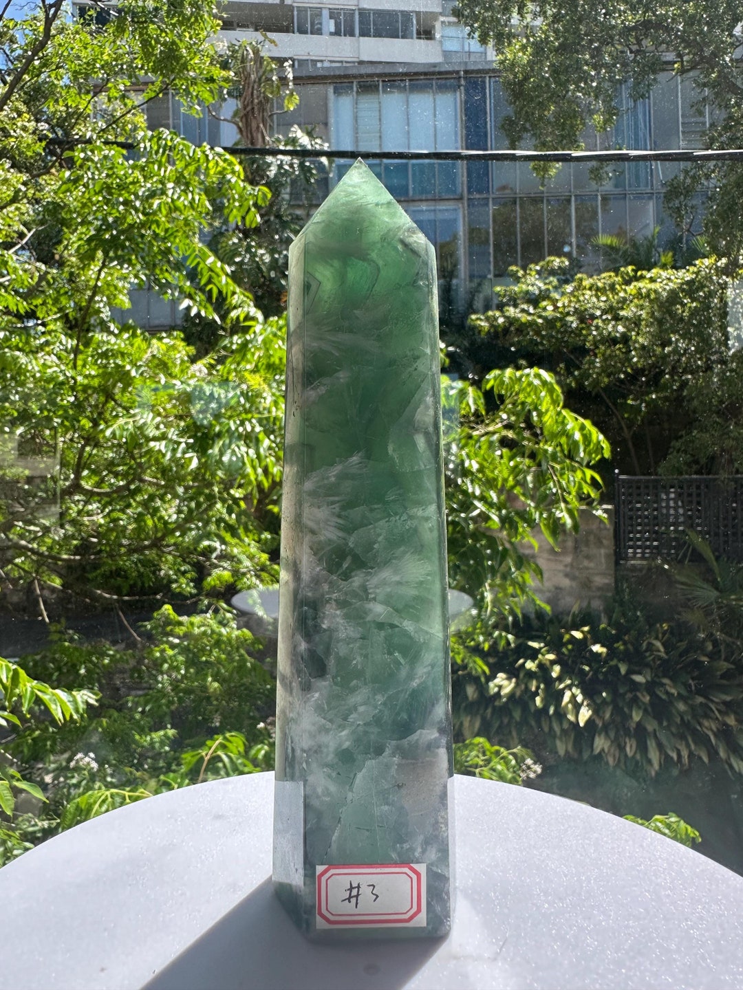 Rare Feather Fluorite Tower Natural Obelisk for Psychic Shielding ...