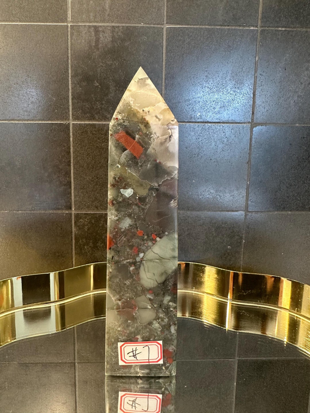 Large African Bloodstone Tower | Natural Healing Crystal Obelisk for ...