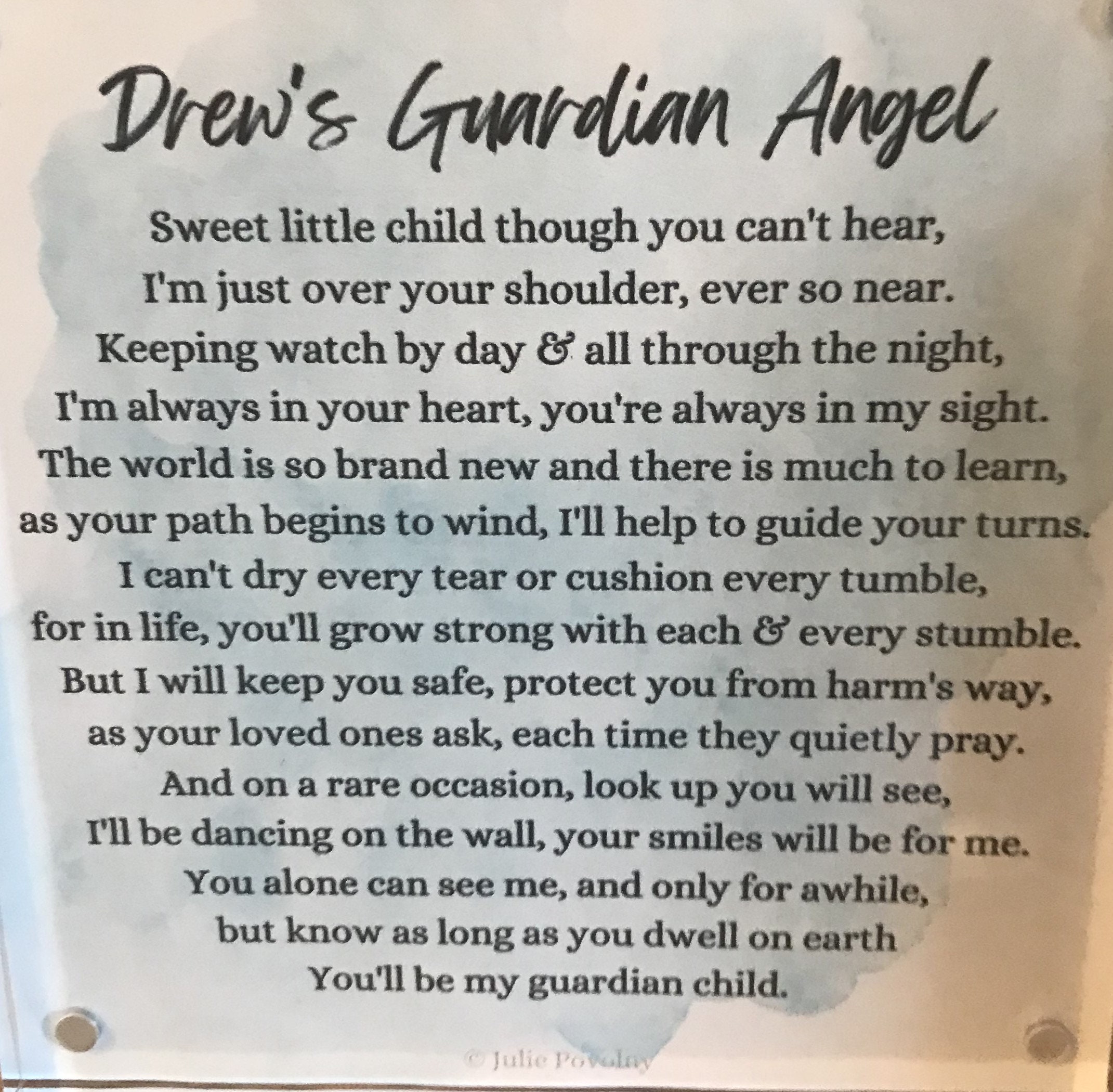 Personalized Guardian Angel Poem Framed , Nursery Decor, Baby Art Print ...