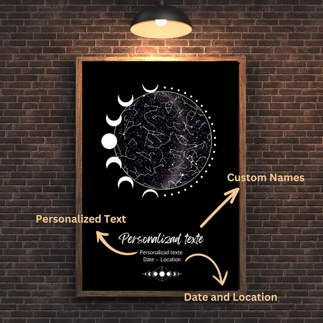 Custom Star Map Print | Personalized Night Sky Map - Romantic Couple ...