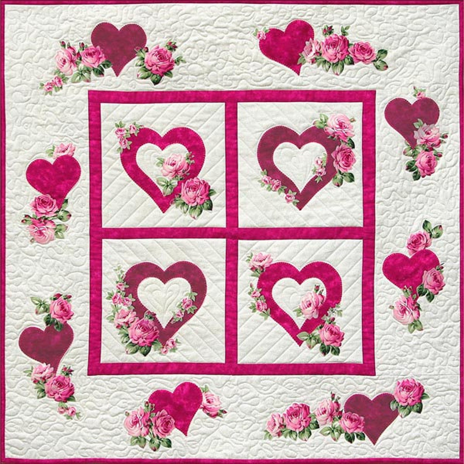 Hearts and Flowers Pattern Downloadable PDF - Etsy