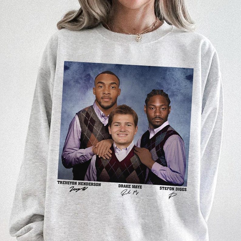 Treveyon Henderson Drake Maye Stefon Diggs Football Shirt, New England ...