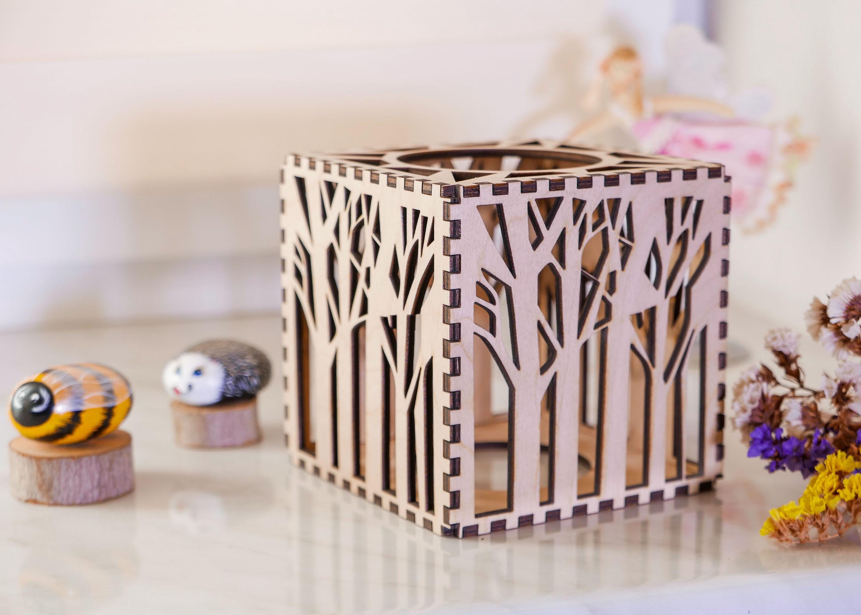 Shadow Lamp, Wooden Candle Box, Shadow Lantern, Wooden Bedside Lamp ...