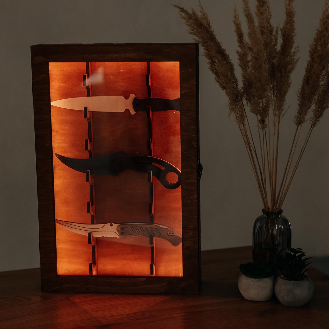 Display Case With Glass Door, Knife Display Lighted, Display Case ...