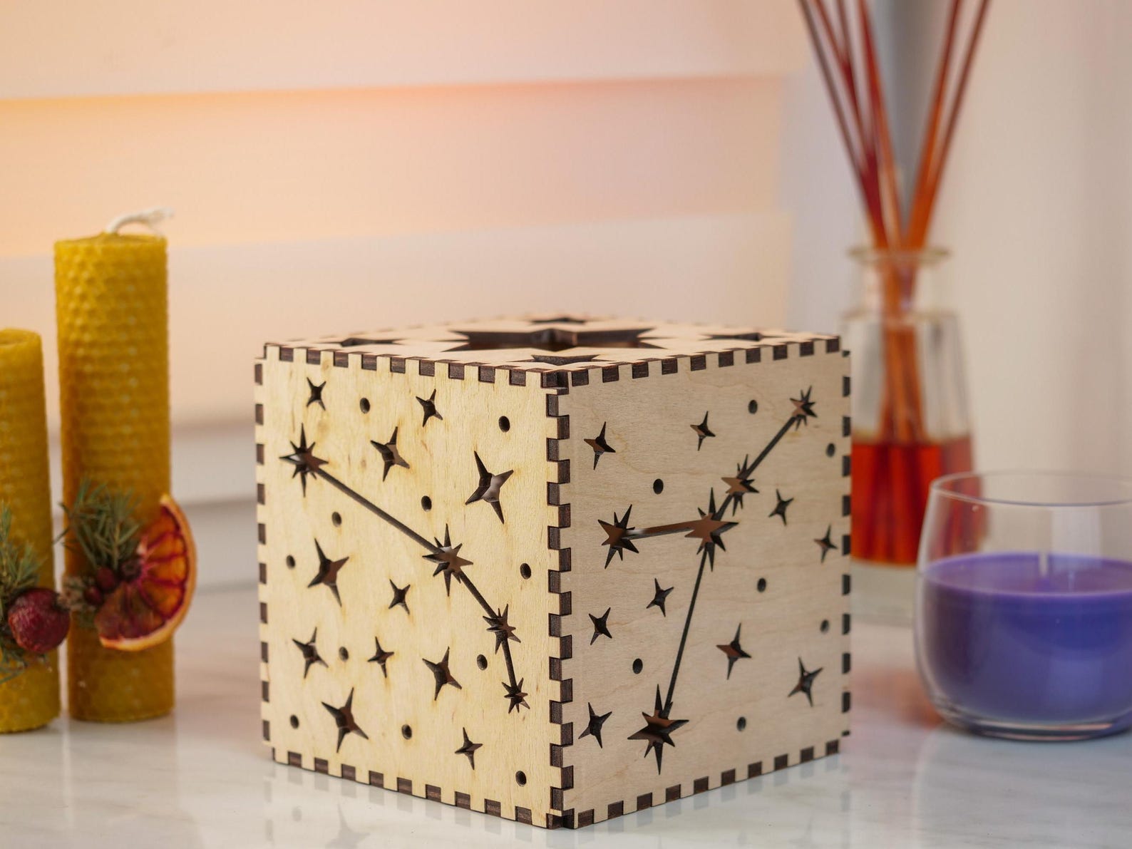 Star Shadow Box, Star Lantern Light, Star Candle Holder, Stars Map ...