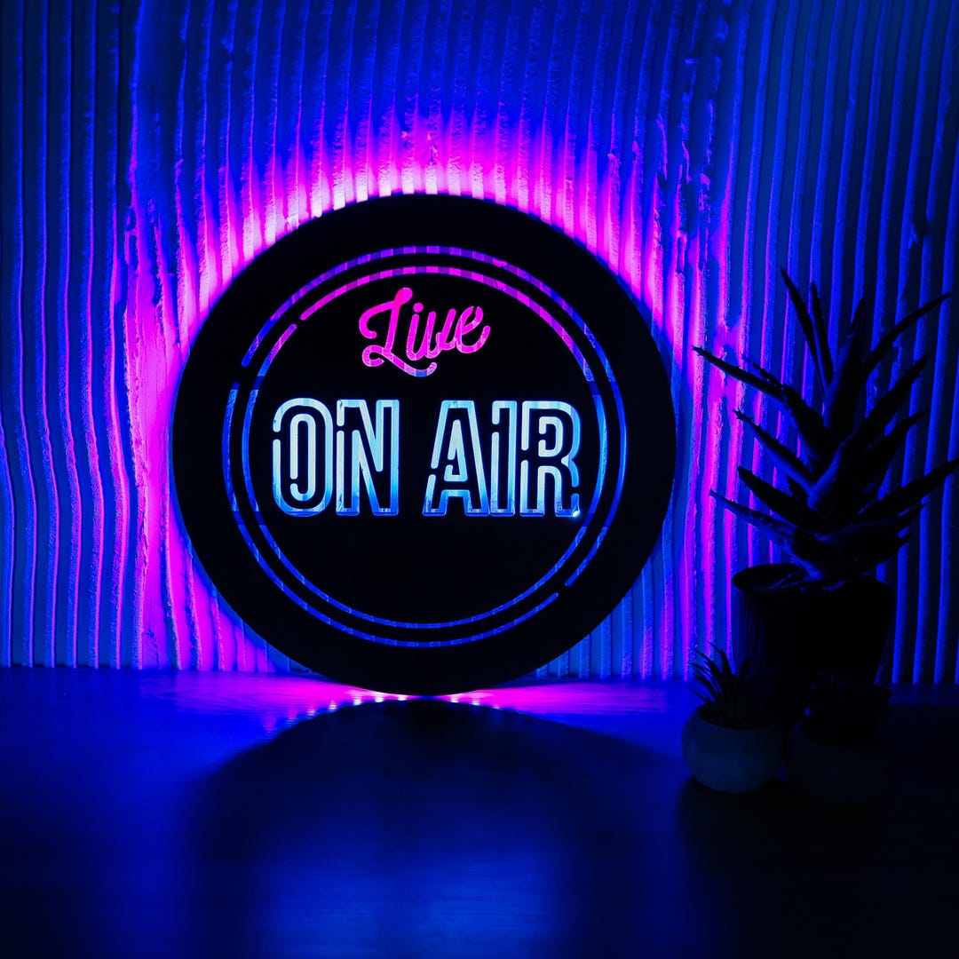 On Air Neon Sign, on Air Led Sign, Live Streaming Sign, on Air Sign ...