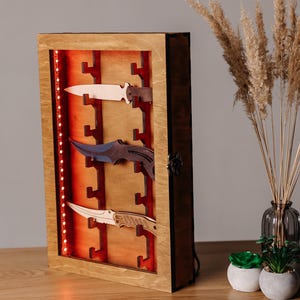 Display Case With Glass Door, Knife Display Lighted, Display Case ...