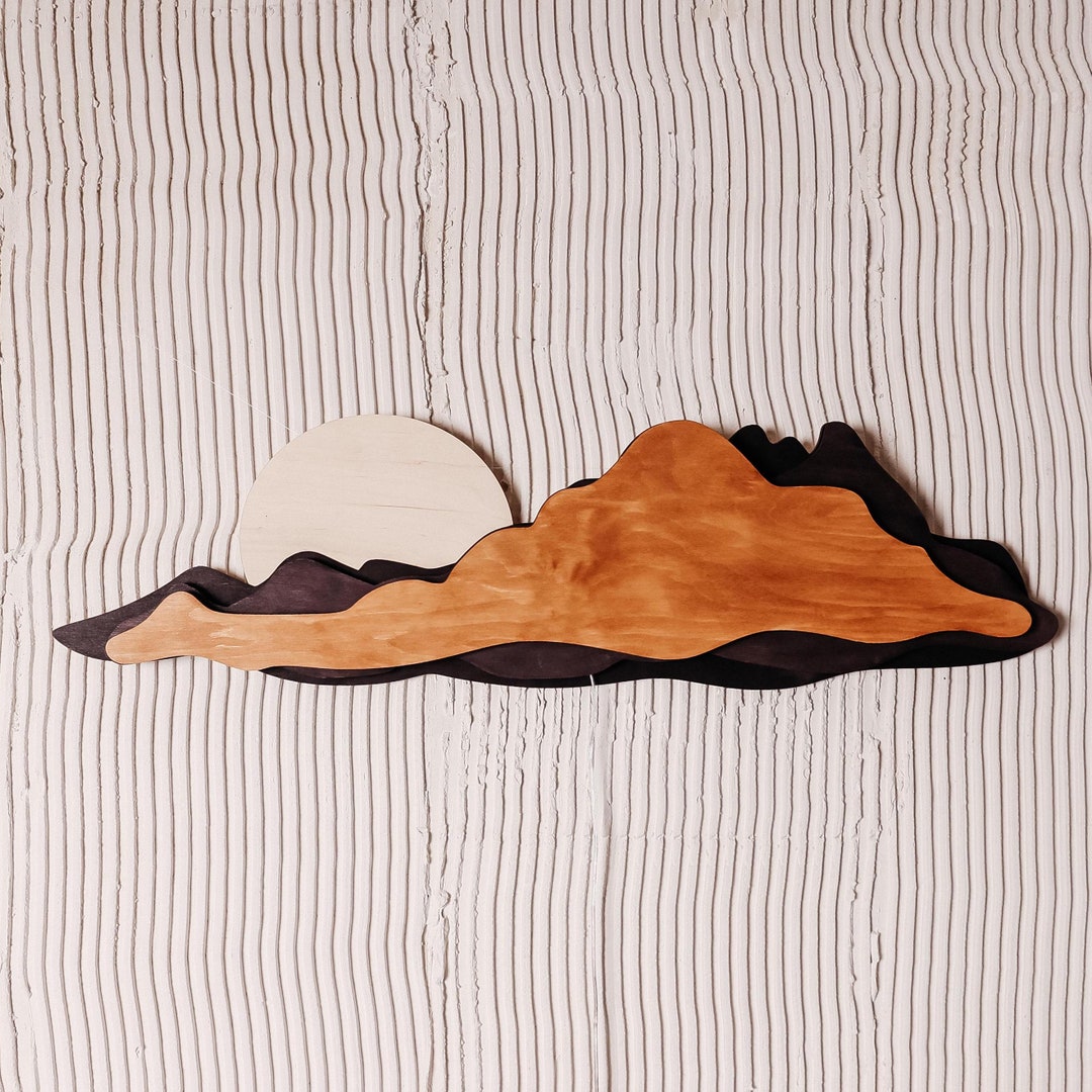 Wooden Mountains,wooden Mountain Sign,mountain Sunrise Wall Art ...