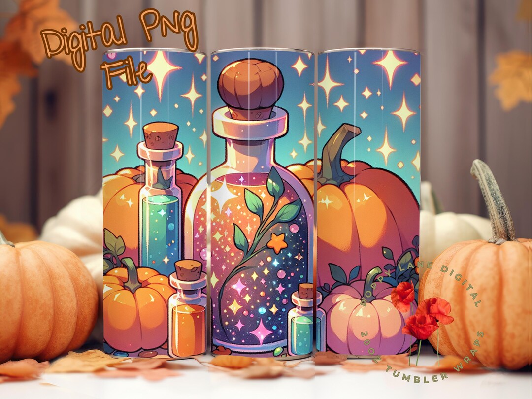 Cute Pastel Potion Pumpkin Digital PNG, Sublimation Wrap, 20oz Tumbler Wrap, Digital Download ...