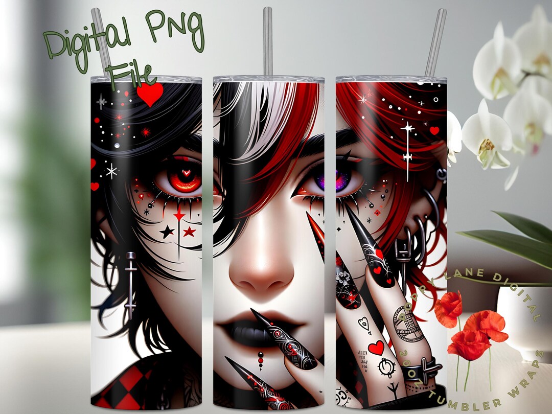 Queen of Hearts Nails Digital PNG, Sublimation Wrap, 20oz Tumbler Wrap ...