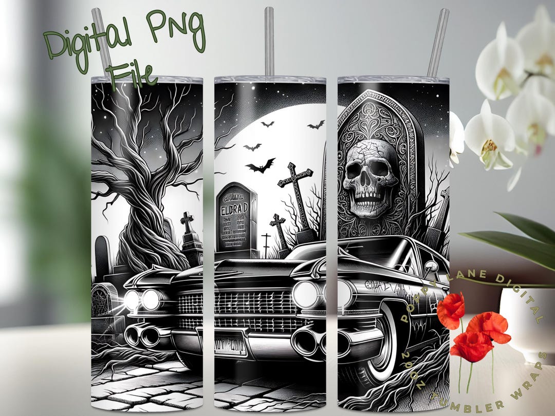 Gothic 1959 Cadillac Eldorado Hearse 20oz Tumbler Wrap, Sublimation ...