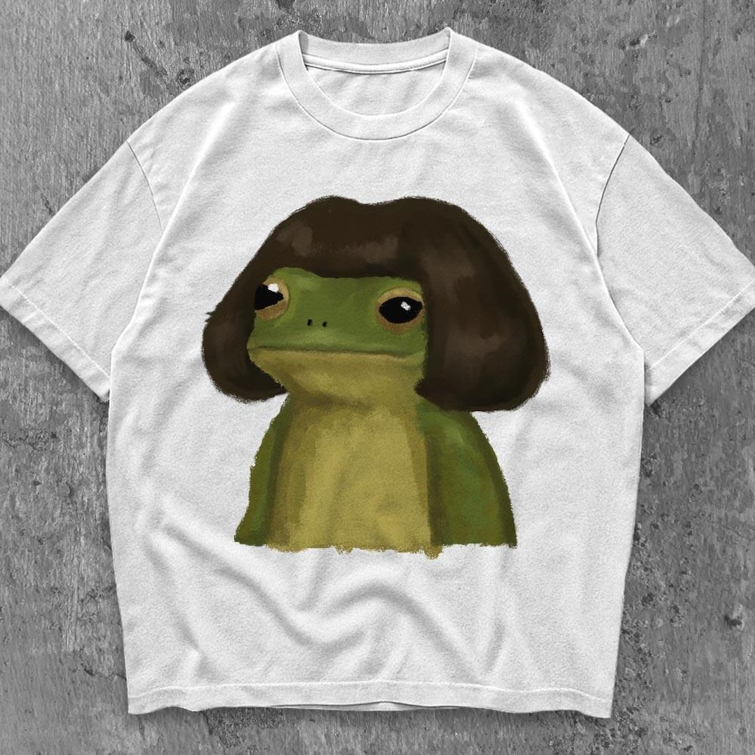 Frog Face With Bob Haircut Meme Shirt, Animals Meme Shirt, Meme Tee ...