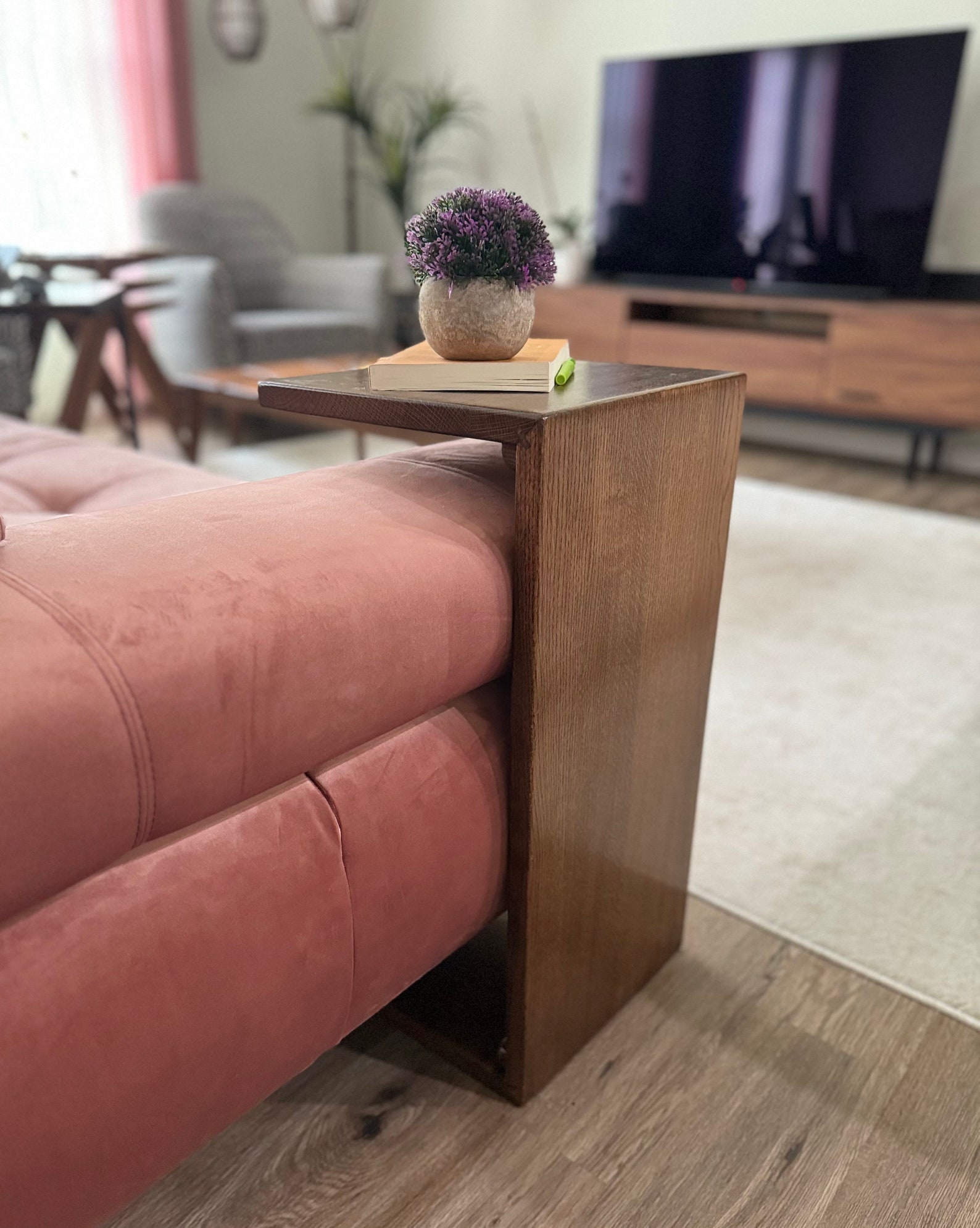 Coffee Table, Handcrafted Sofa C Table, Couch Slide Table, Handmade C ...