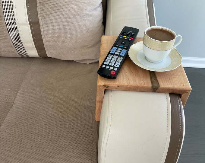 Handmade Useful Armrest Table, Functional Couch Tray, Wood Sofa Table ...