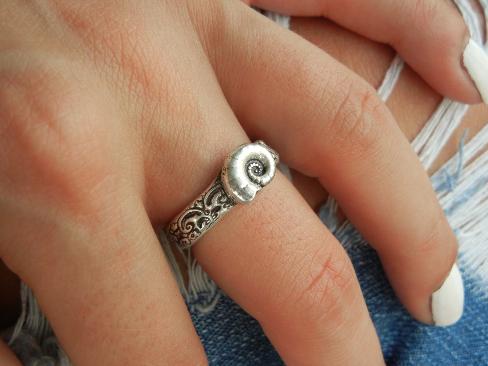 Shell Jewelry, Seashell Ring, Silver Shell Ring, Sterling Silver Shell ...