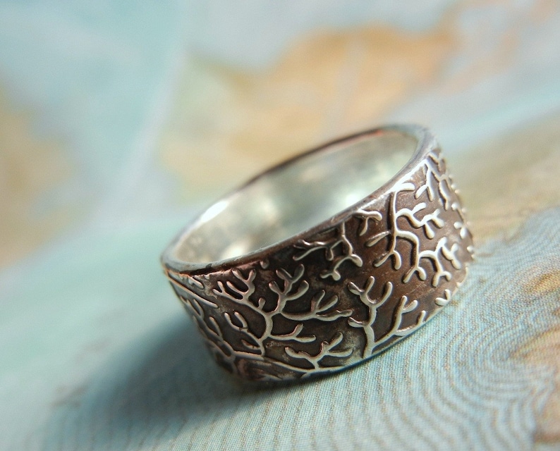 Ocean Jewelry, Silver Beach Ring, Sterling Silver Nautical Coral Reef ...