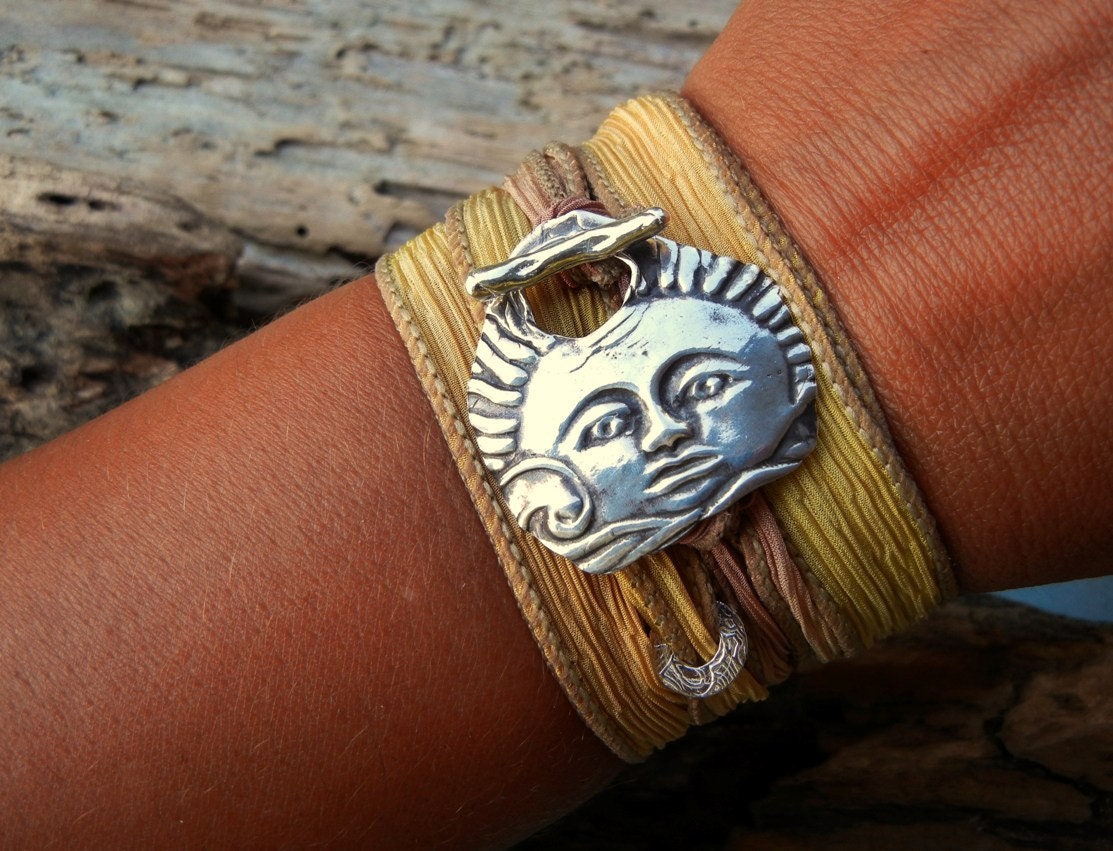 Yoga Jewelry, Yoga Bracelet, Yoga Silk Wrap Bracelet, Yoga Wrap ...