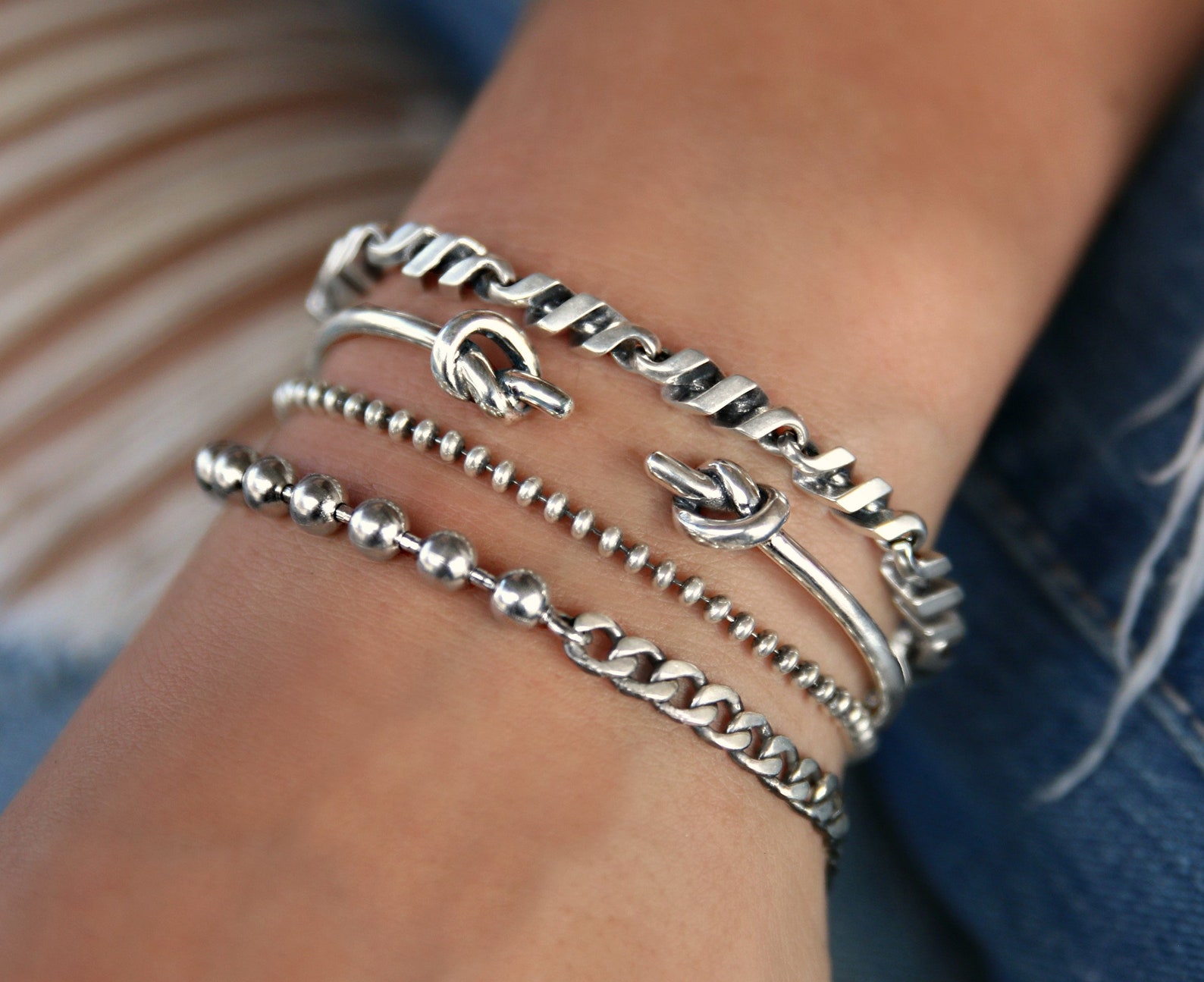 Sterling Silver Bracelet Set Instant Collection Bracelet - Etsy