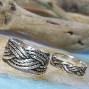Nautical Jewelry, Nautical Ring, Nautical Braided Rope Jewelry, Silver ...