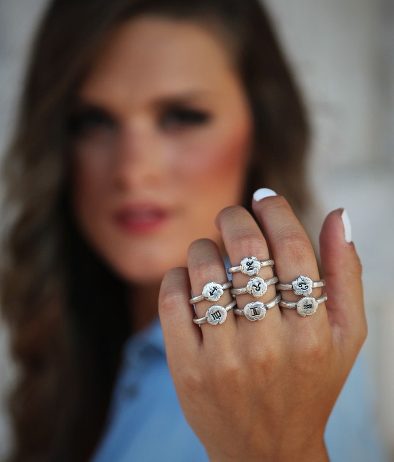 Zodiac Rings Astrology Jewelry Zodiac Jewelry Sterling - Etsy