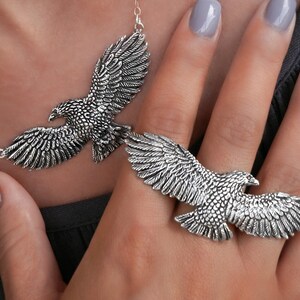 Bird Boho Necklace, Big Statement Eagle Necklace, Boho Eagle Necklace ...