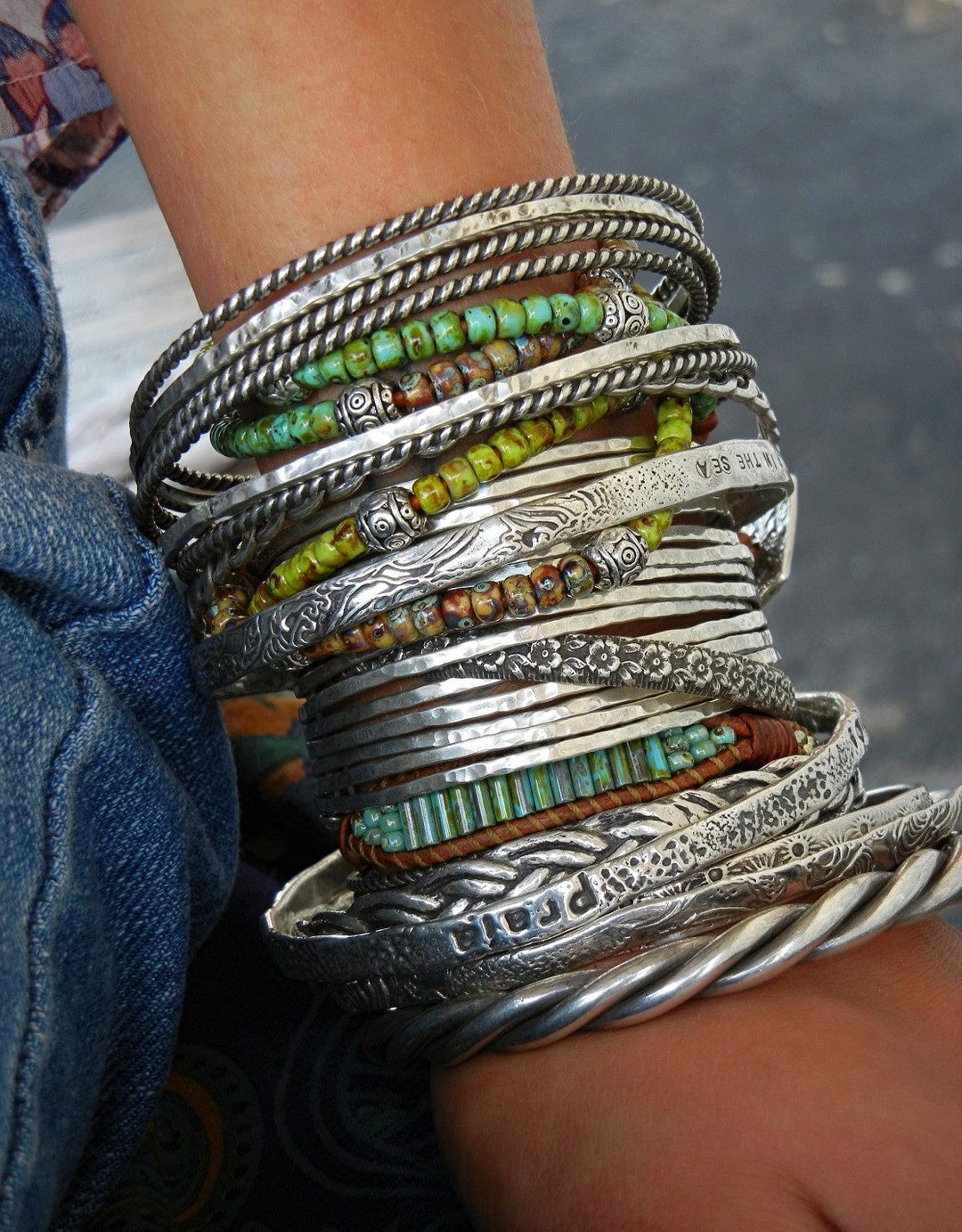 ONE or TWO Stacking Bracelet Cuff Bracelets, Stacking Bracelets, Silver ...