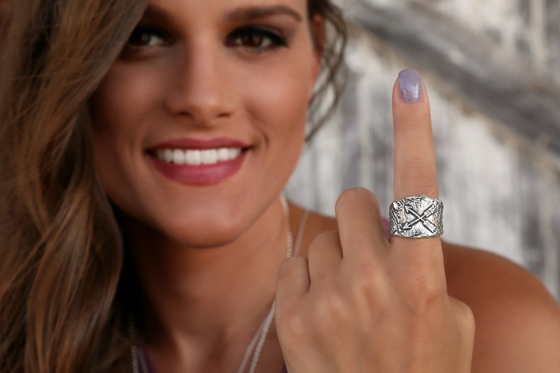 Southwest Jewelry Sterling Silver Ring Double Arrows Ring - Etsy