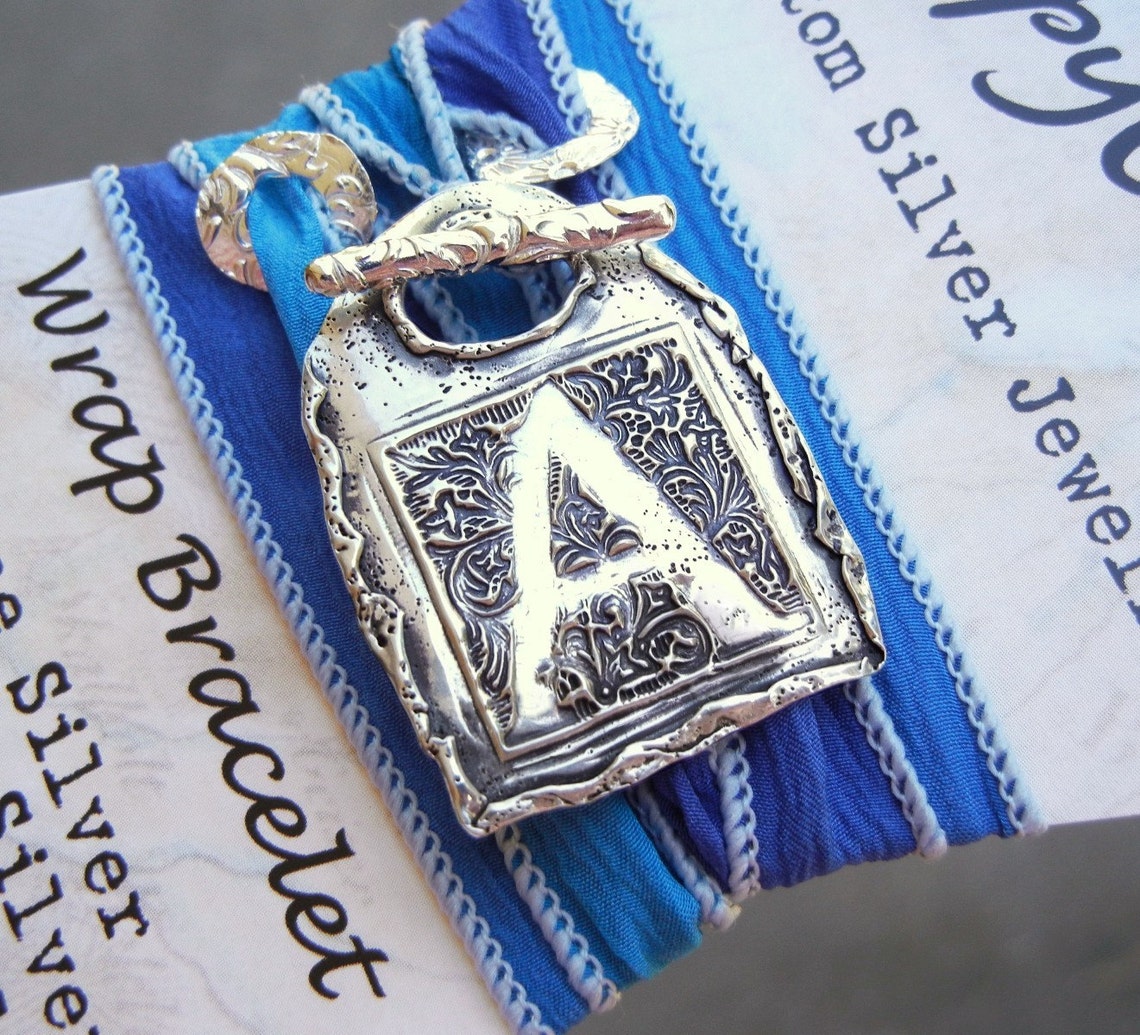 Artisan Jewelry Filigree Style Artisan Monogram Silk Ribbon - Etsy