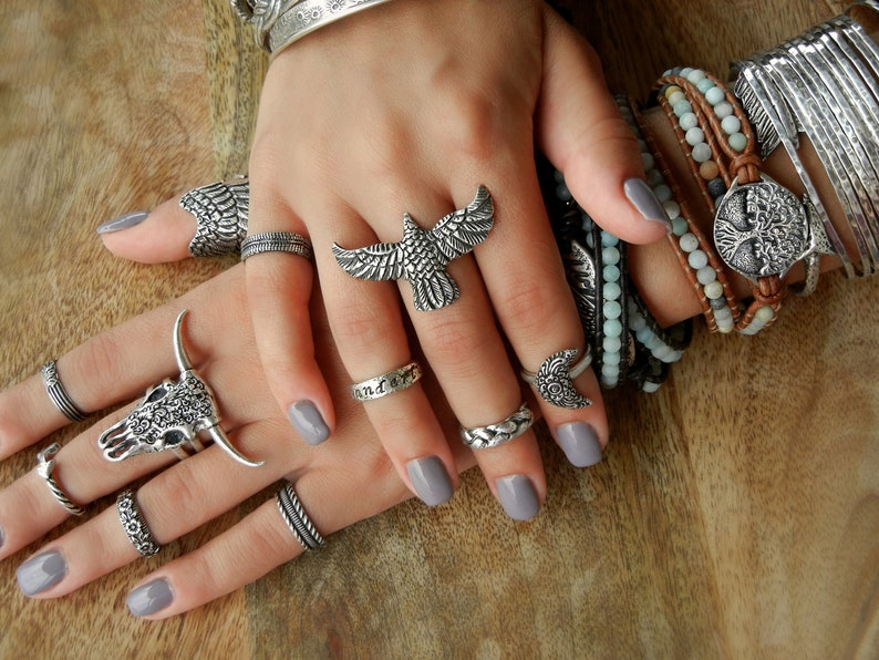 Bird Rings Silver Bird Ring Bird Jewelry Handmade Feather - Etsy