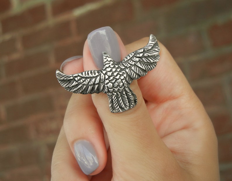 Bird Rings Silver Bird Ring Bird Jewelry Handmade Feather - Etsy