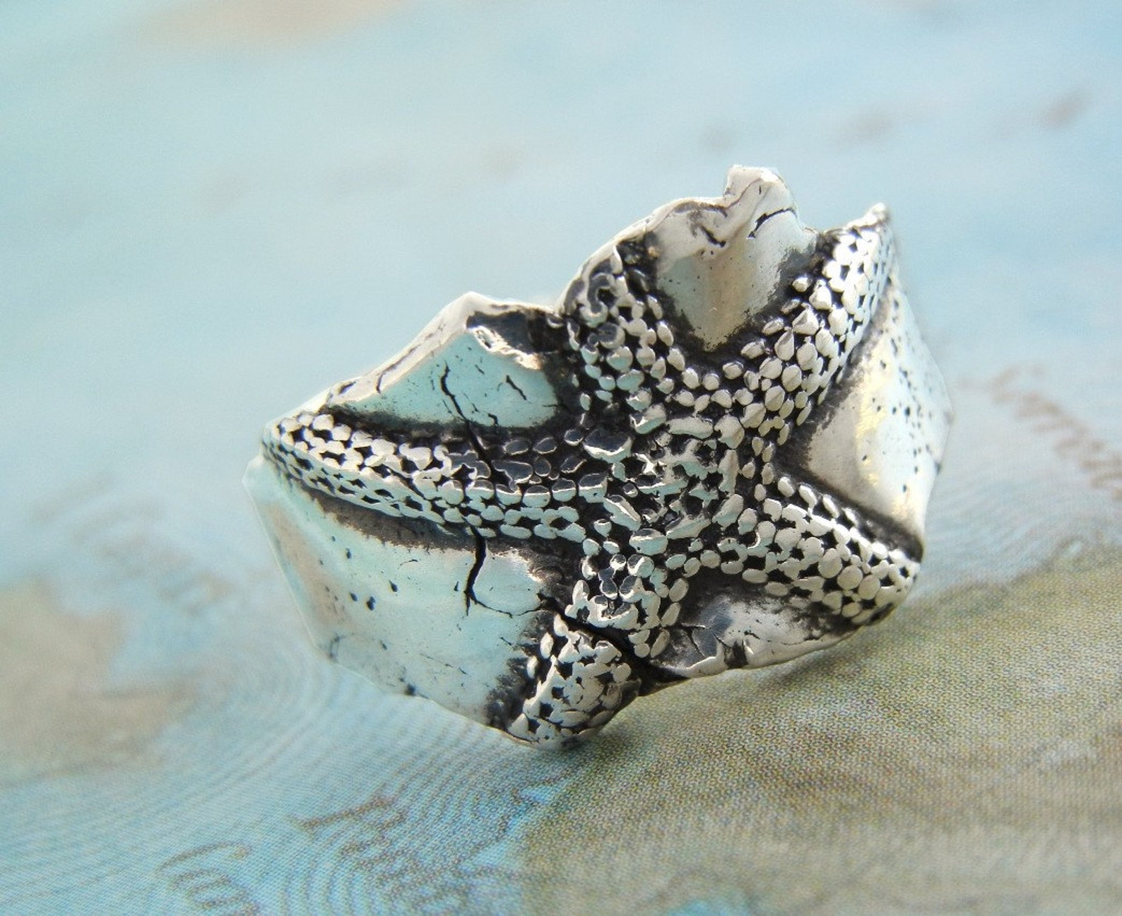 Beach Jewelry Beach Ring Sterling Silver Starfish - Etsy