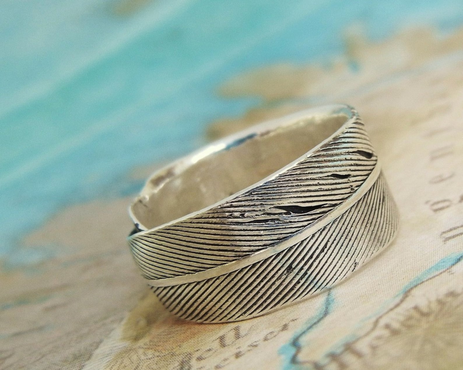 Feather Jewelry Gift Feather Jewelry Sterling Silver Ring - Etsy