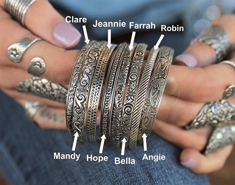 Boho Jewelry STACKING BRACELETS Sterling Silver Stacking | Etsy