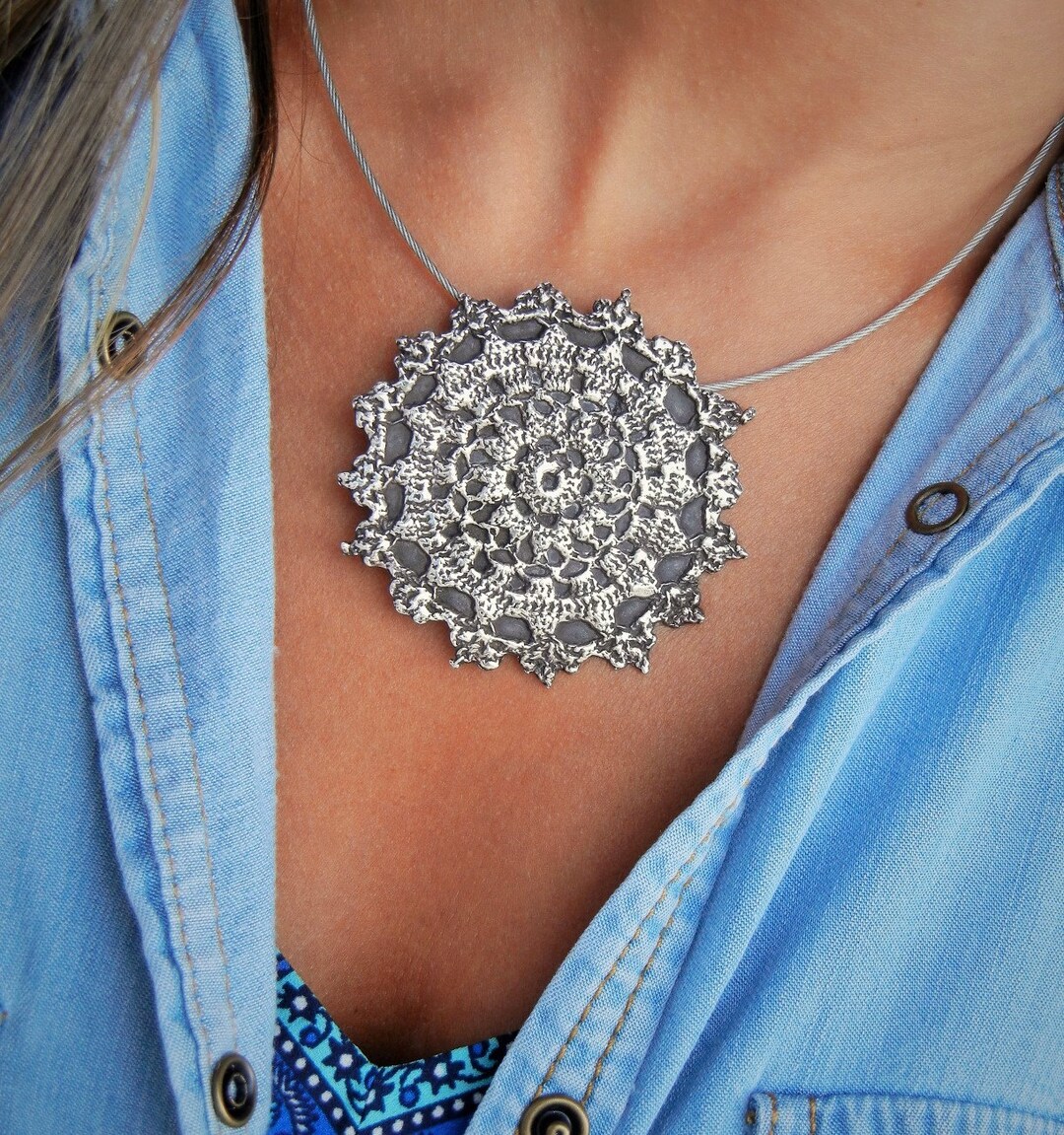 Silver Statement Jewelry, Statement Necklace, Modern Sterling Silver ...