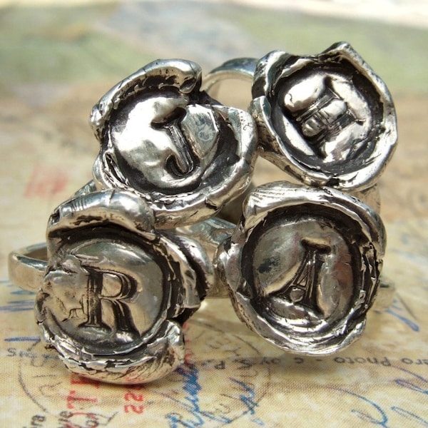 Custom Letter I Ring - Etsy