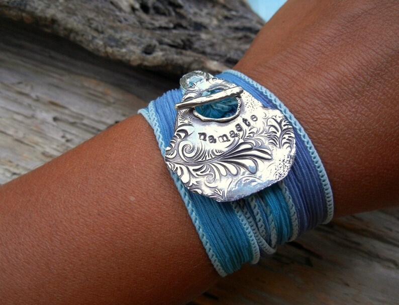 Yoga Jewelry Namaste, Yoga Jewelry, Yoga Silk Ribbon Wrap Bracelet ...