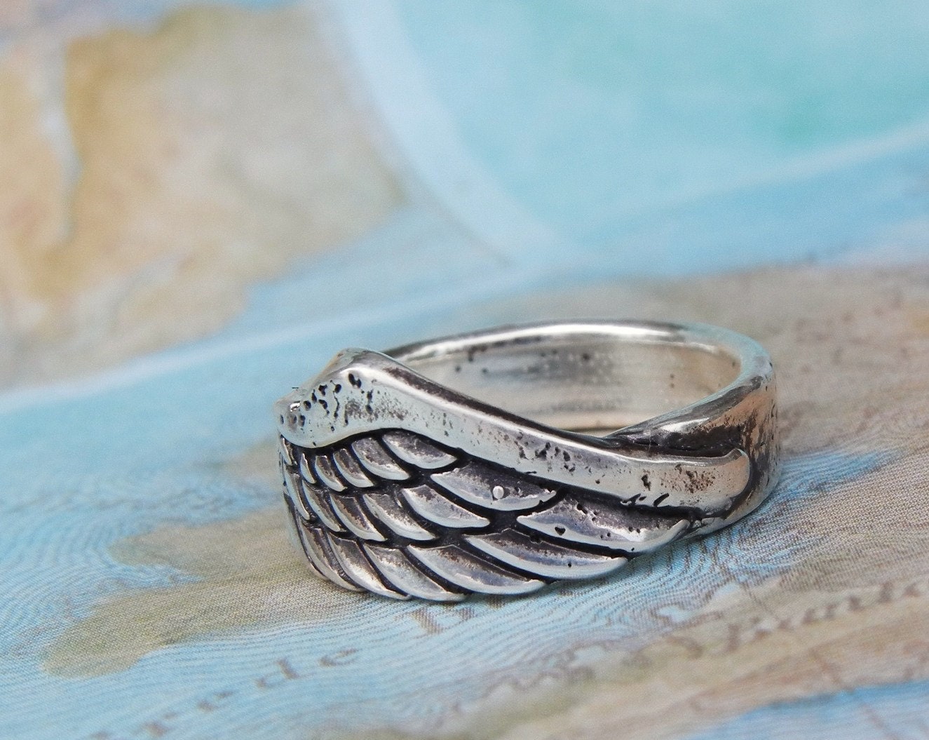 Angel Wing Jewelry, Angel Wing Ring, Silver Angel Wing Ring, Unique ...